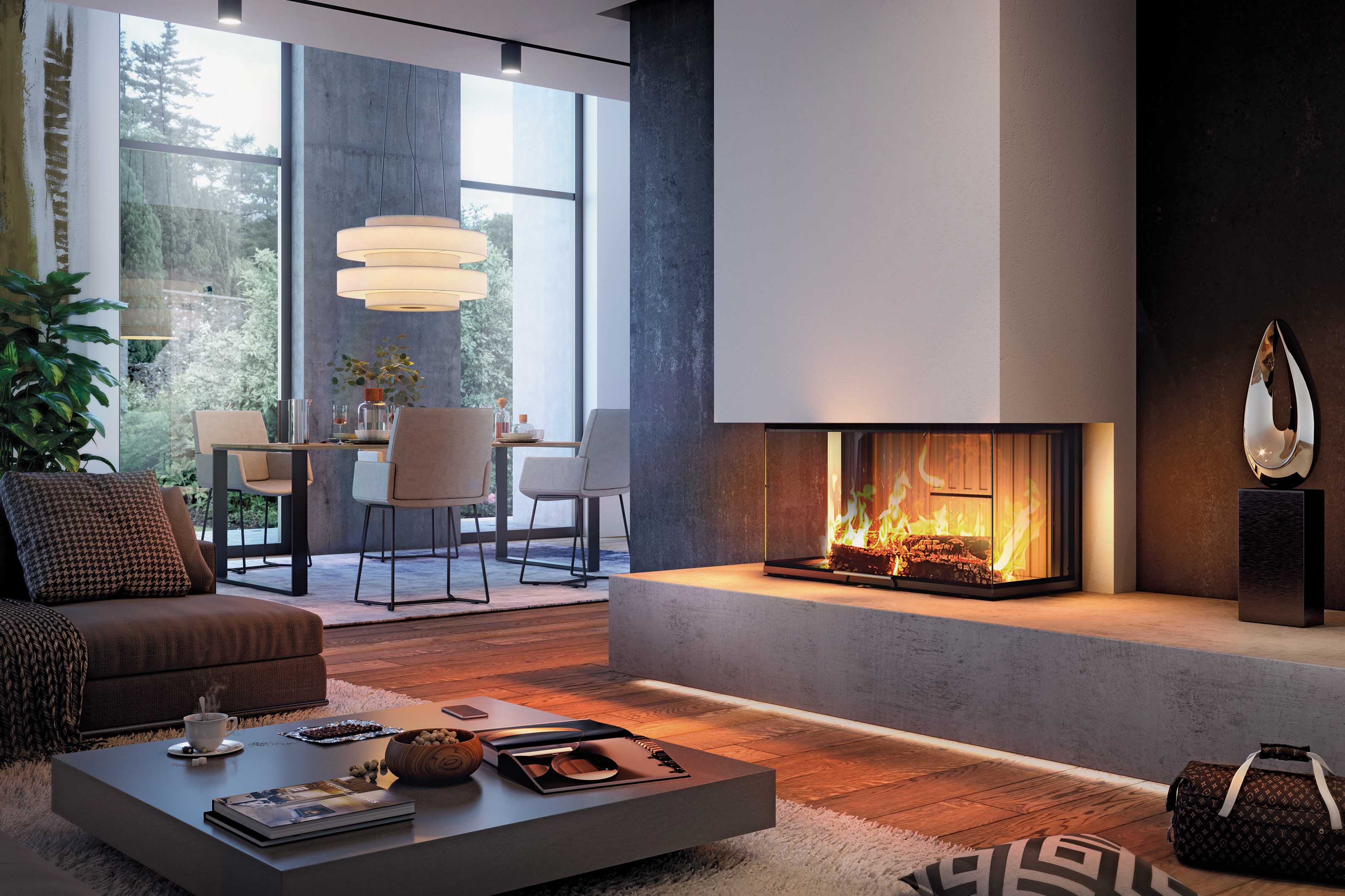 Wärme vom knisternden Cheminée – Häuser modernisieren